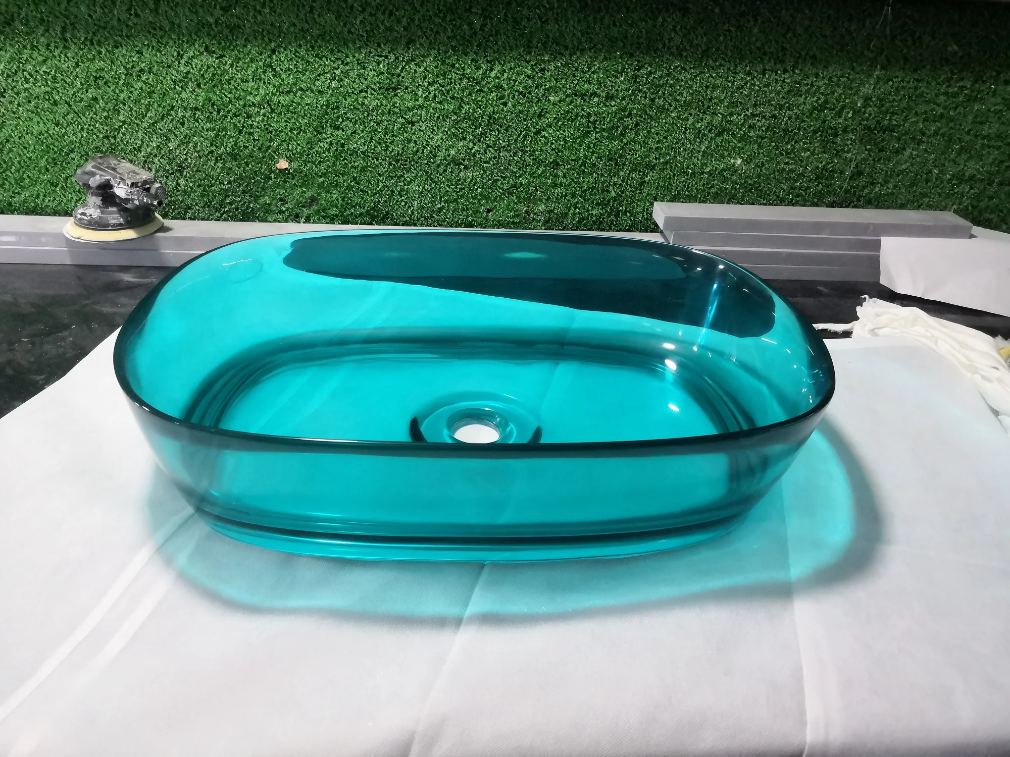 Colorful Clear Resin Stone Hand Wash Basin Bathroom Art Counter Top ...