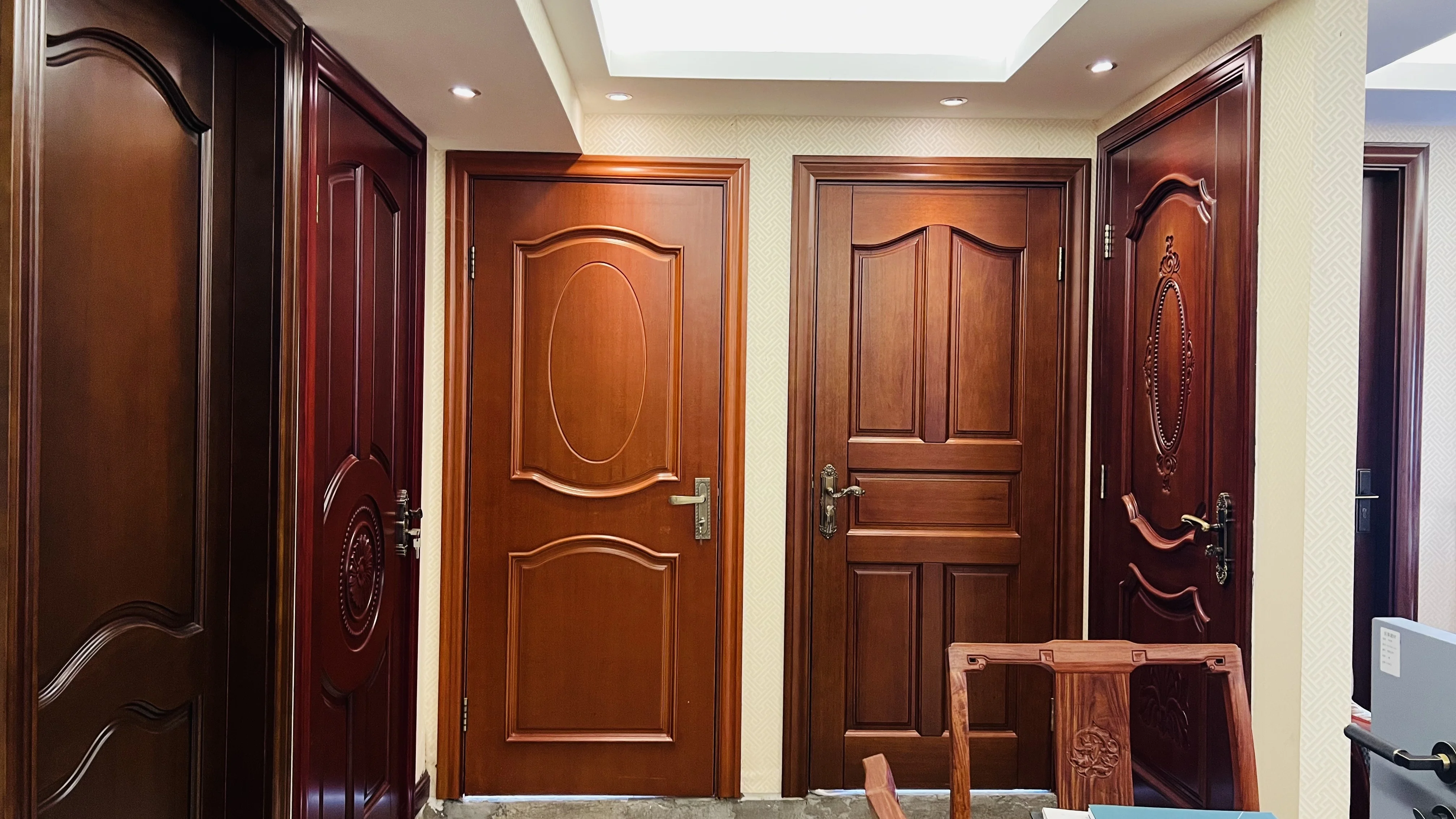 New Trend Residential Large Size Wood Aluminium Exterior Entry Solid ...