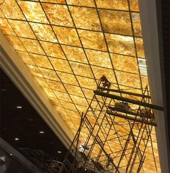 Backlit Marble Panel Suspended Stretch Ceiling Tiles Artificial ...