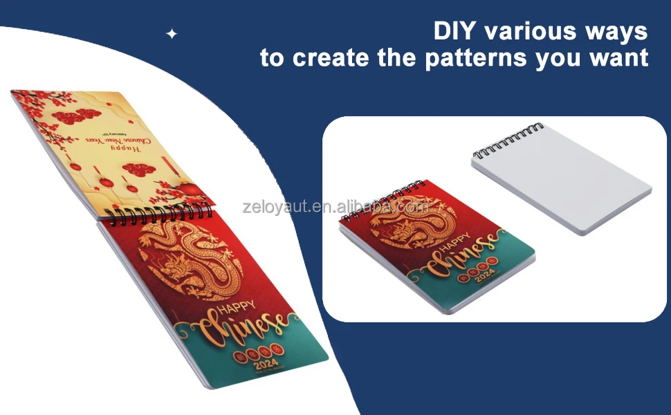 ZELOYAUT Premium Sublimation Blank A6 Notebook with PET and Pater ...