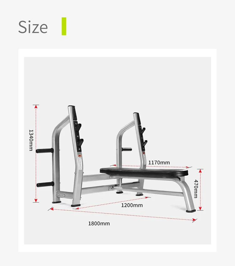 TOPTONS Commercial Plate Load Weightlifting Fitness Flat Bench Press ...
