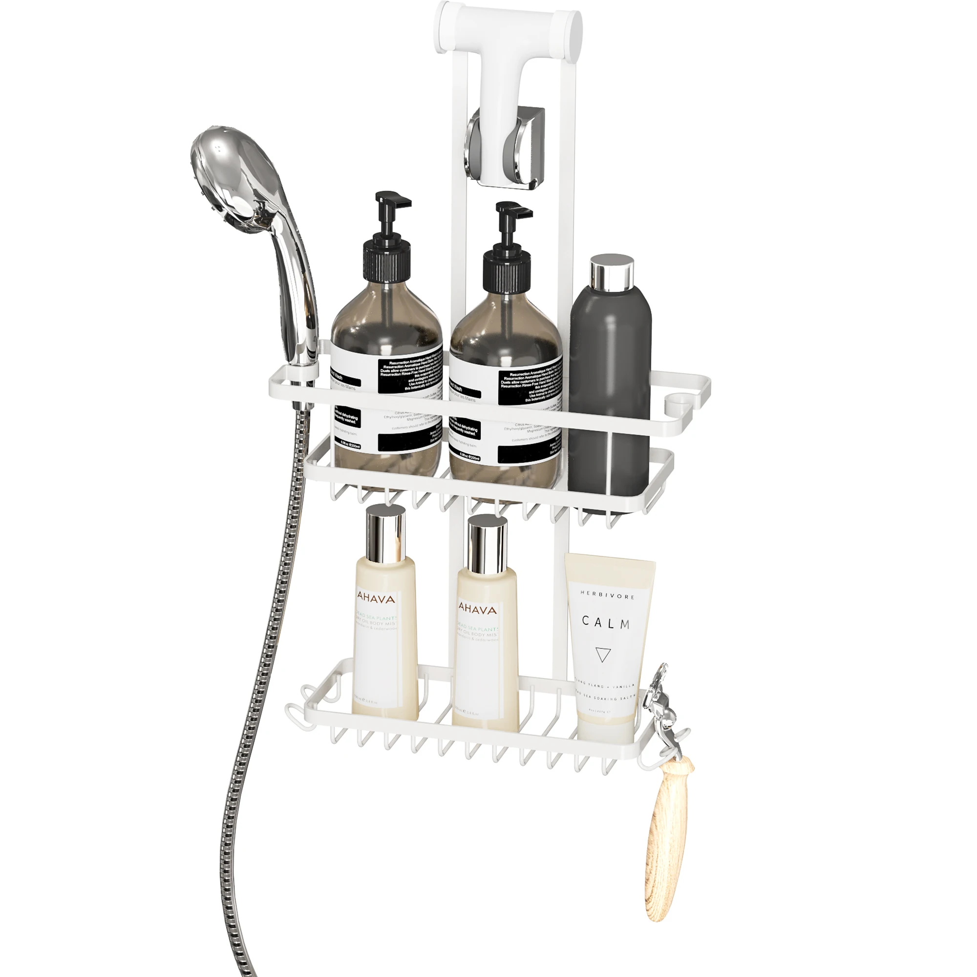 No Drilling Wall Mounted Bathroom Storage Rack Iron Wire Organizer ...