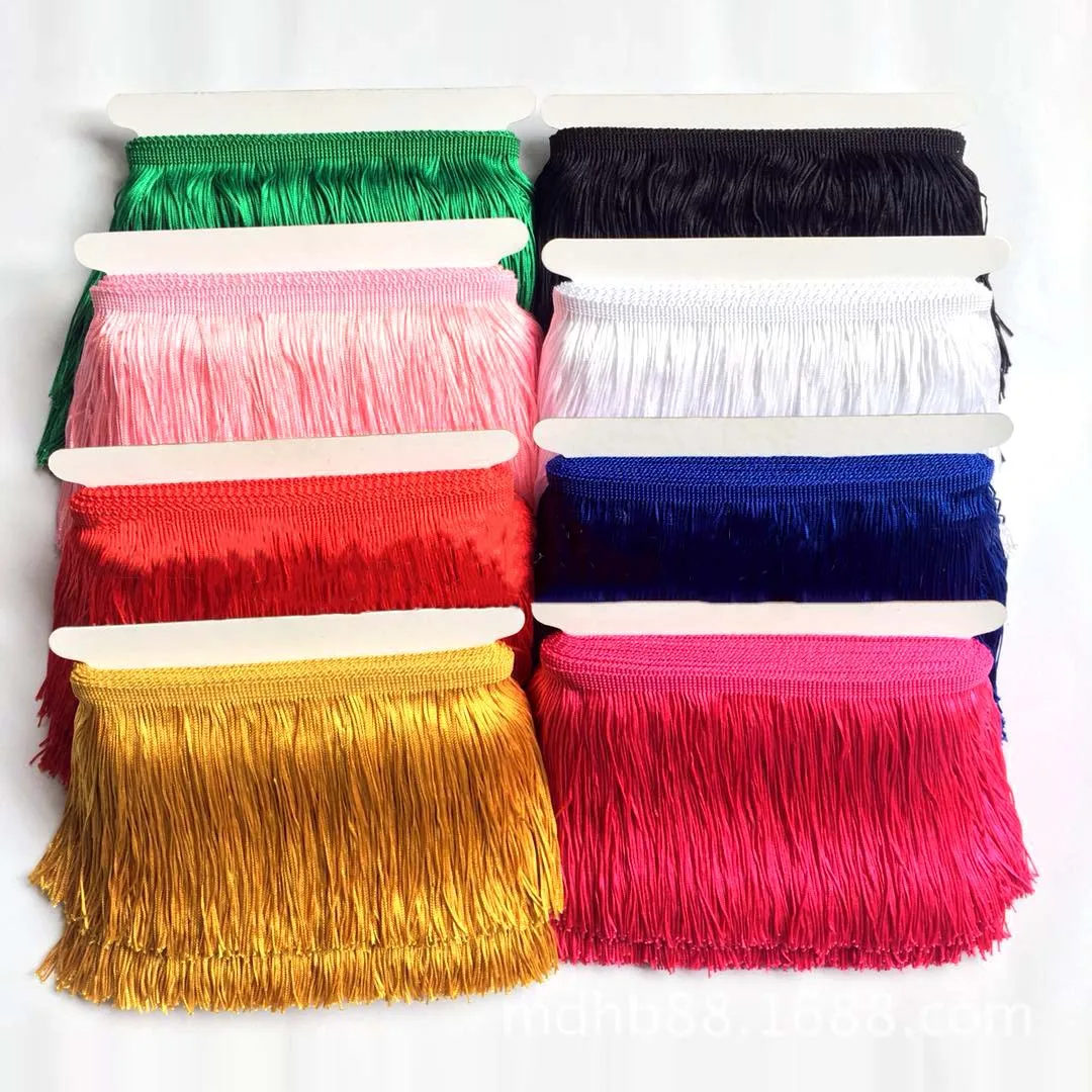 ZSY 10cm Wide Single Line Multi Color Fringe Lace Trim Polyester Tassel ...
