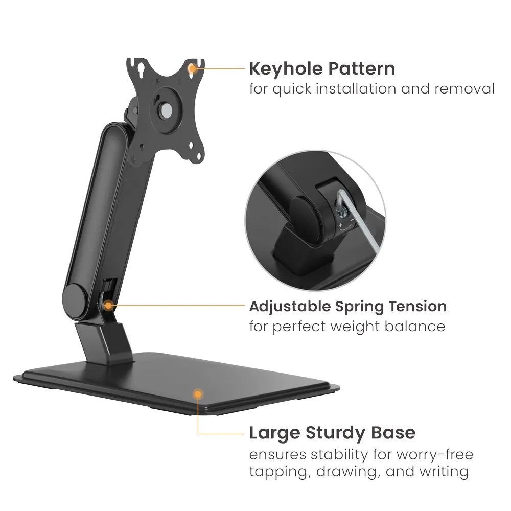 Adjustable Touch Screen Monitor Desk Stand Single Spring-assisted ...