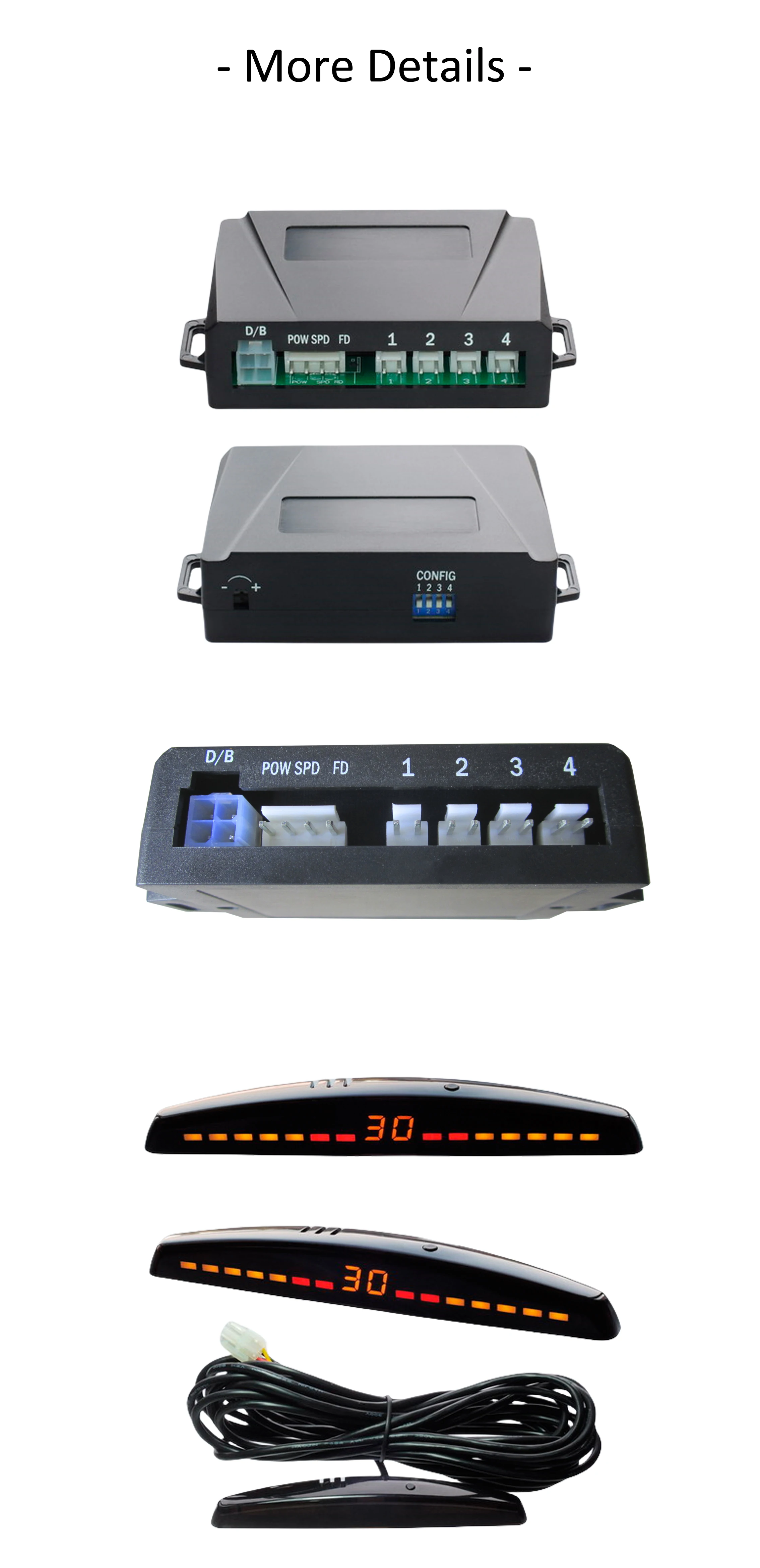 4 Parking Sensors Reverse Warning System Front Back Parking Assistant ...