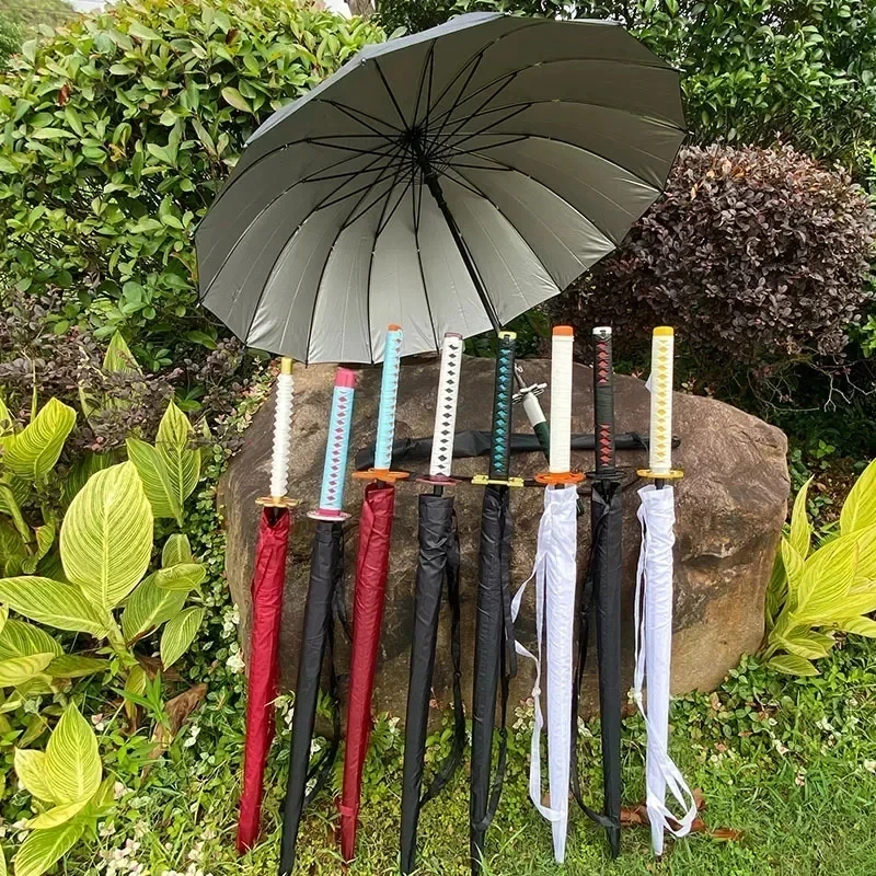 Anime Demon Slayer Katana Umbrella Tanjirou Long Handle Katana Sword ...