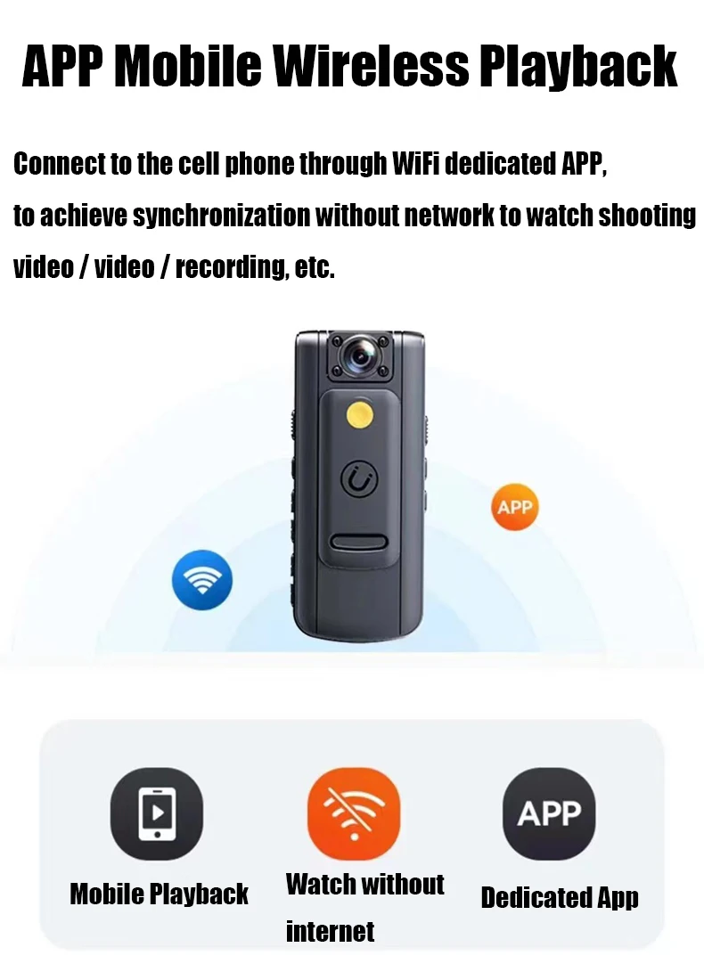 2K Body Camera WIFI Body Camera IPS Screen Body Worn Camera with Night ...