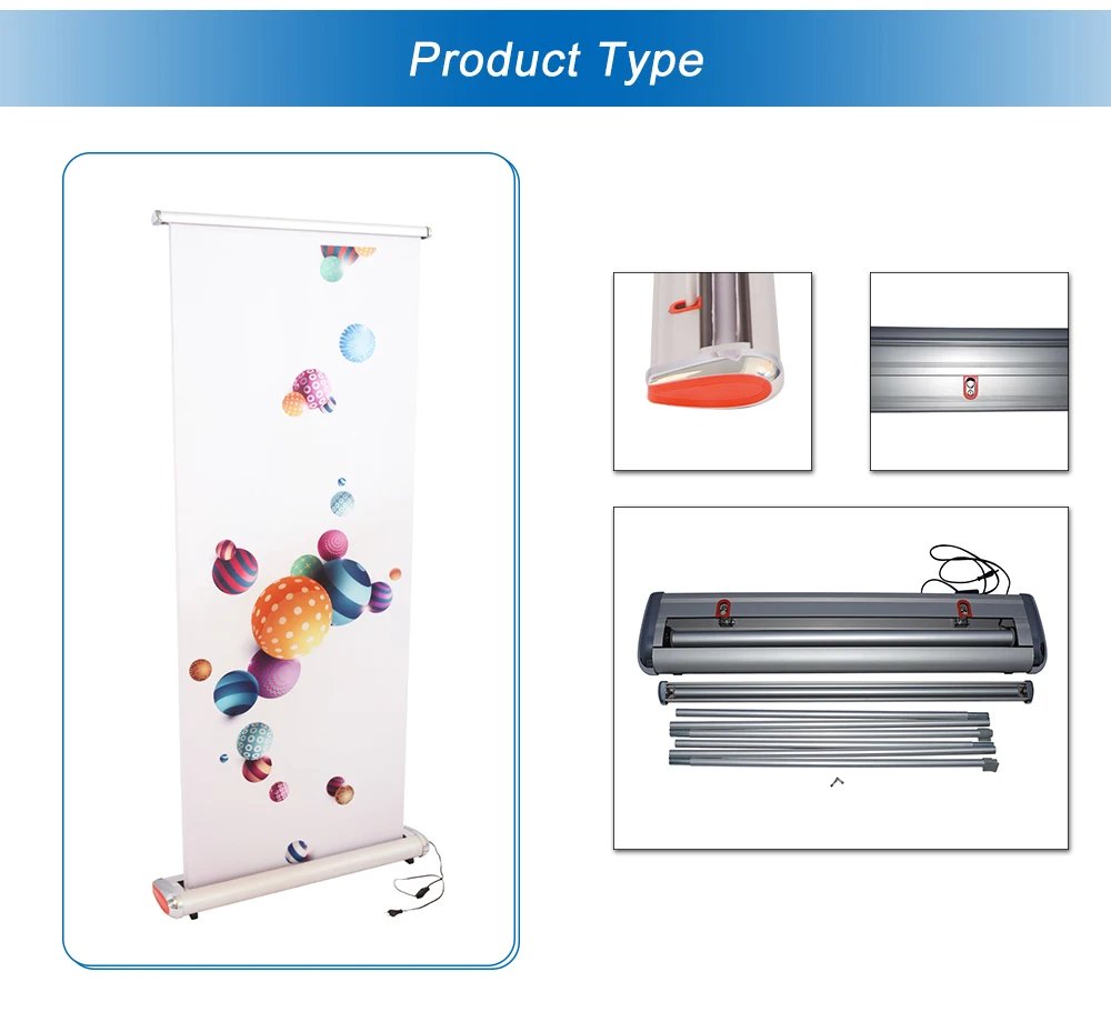 Aluminum Electric Scrolling Display Roll Pop Up Stand Banner - Buy Roll ...