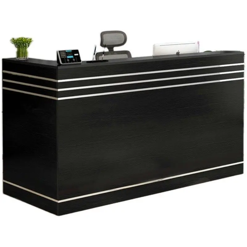 Modern Black Wood Front Reception Desks Furniture Store Barber Shop ...