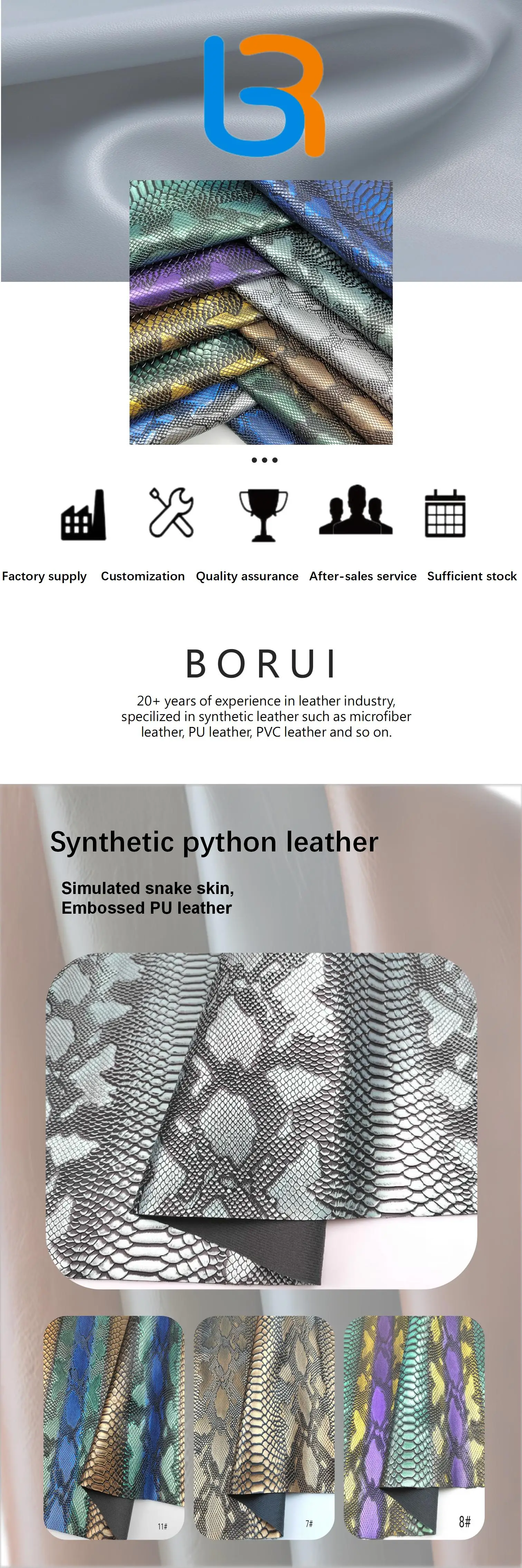 Pu Python Embossed Snake Skin Faux Leather Fabric For Handbag And Shoes ...