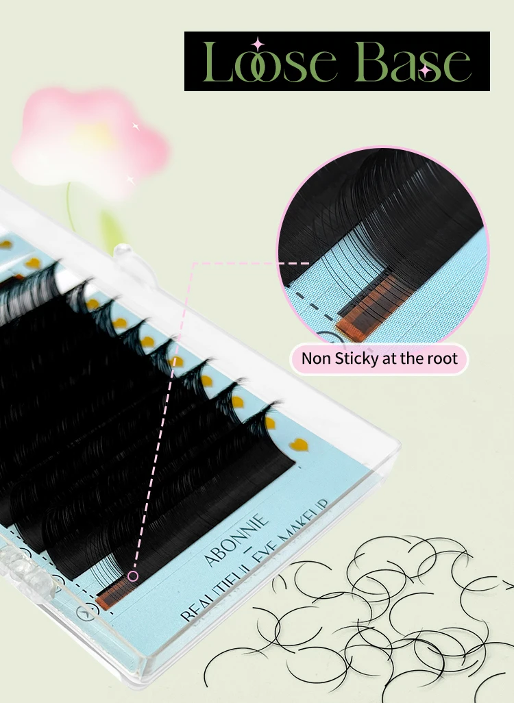 Private Label Individual Eyelash Extension Supplies 0.03 05 Dark Matte Cashmere Lash Trays Matte ...