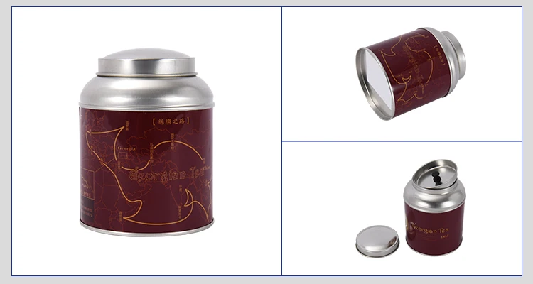 Luxury Round Tea Tin Can with Airtight Double Lid - Customizable