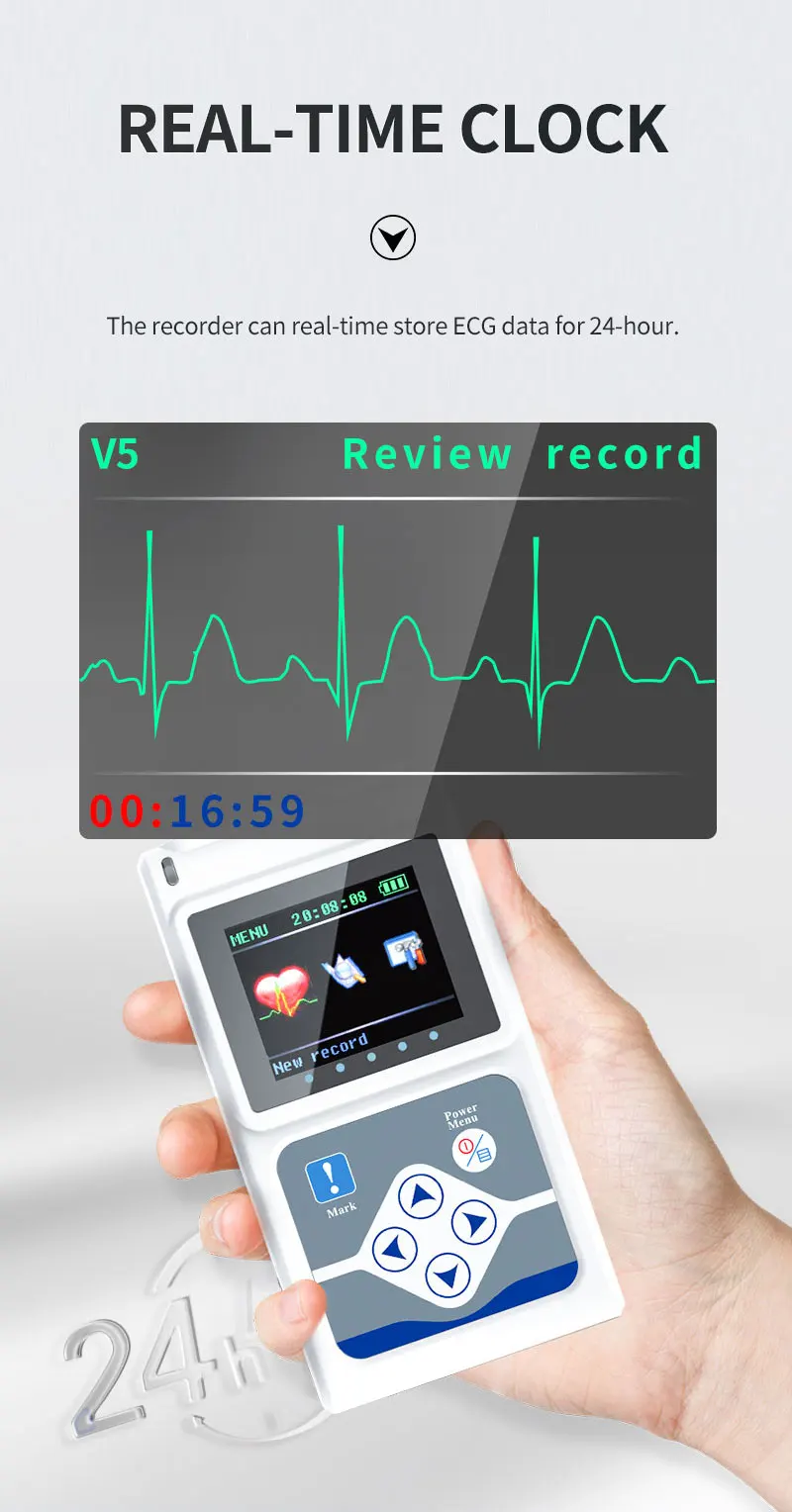 CONTEC TLC9803 Holter ECG System - 24-Hour Heart Monitoring