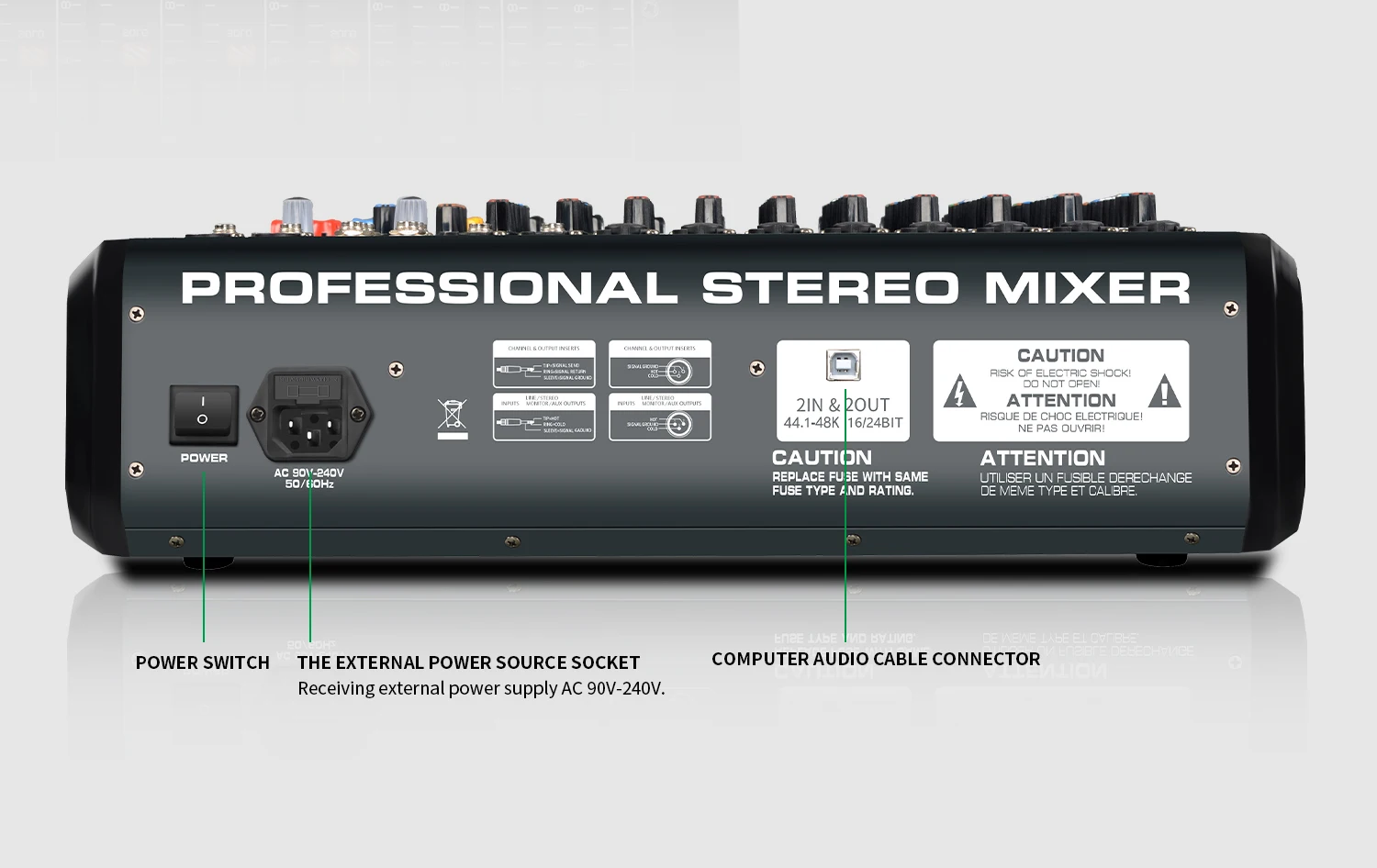 GAX-RWS12 Professional Audio Mixing - 12 Channel Console