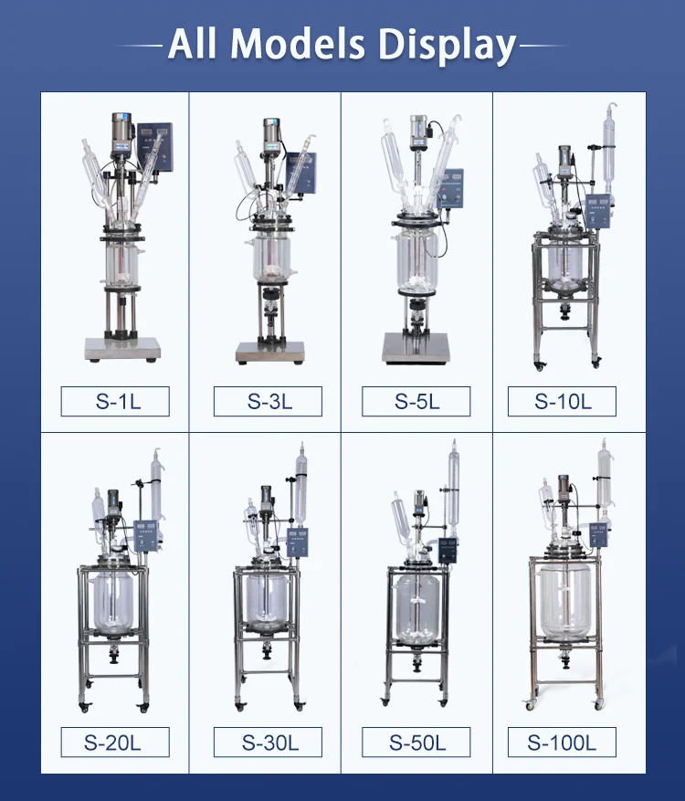 Lab Pyrex Glass Vacuum Stirred Reactor - High Productivity