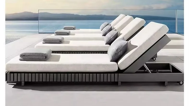Luxury Garden Modern Solid Teak Beach Swimming Pool Chaise Lounge Bed ...