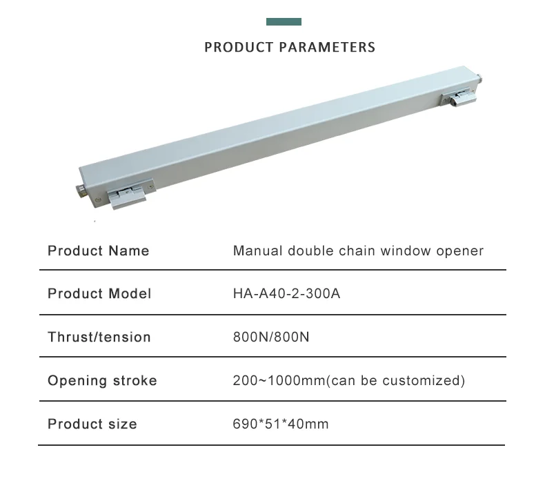 High Window Handle Outward Opening Manual Double Chain Opener