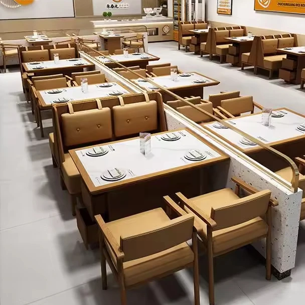 Commercial solid wood restaurant table and chair set snack Japanese ...