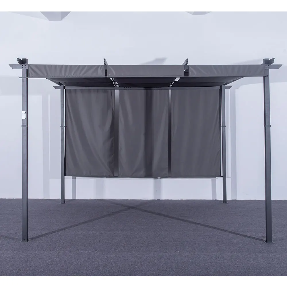 MIA Outdoor Patio Cover Movable Pavilion Terrace Solar Pergola Louvre ...
