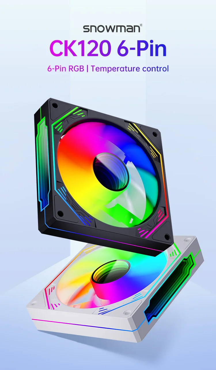 SNOWMAN 120mm RGB Computer Case Fans - High Cooling Performance
