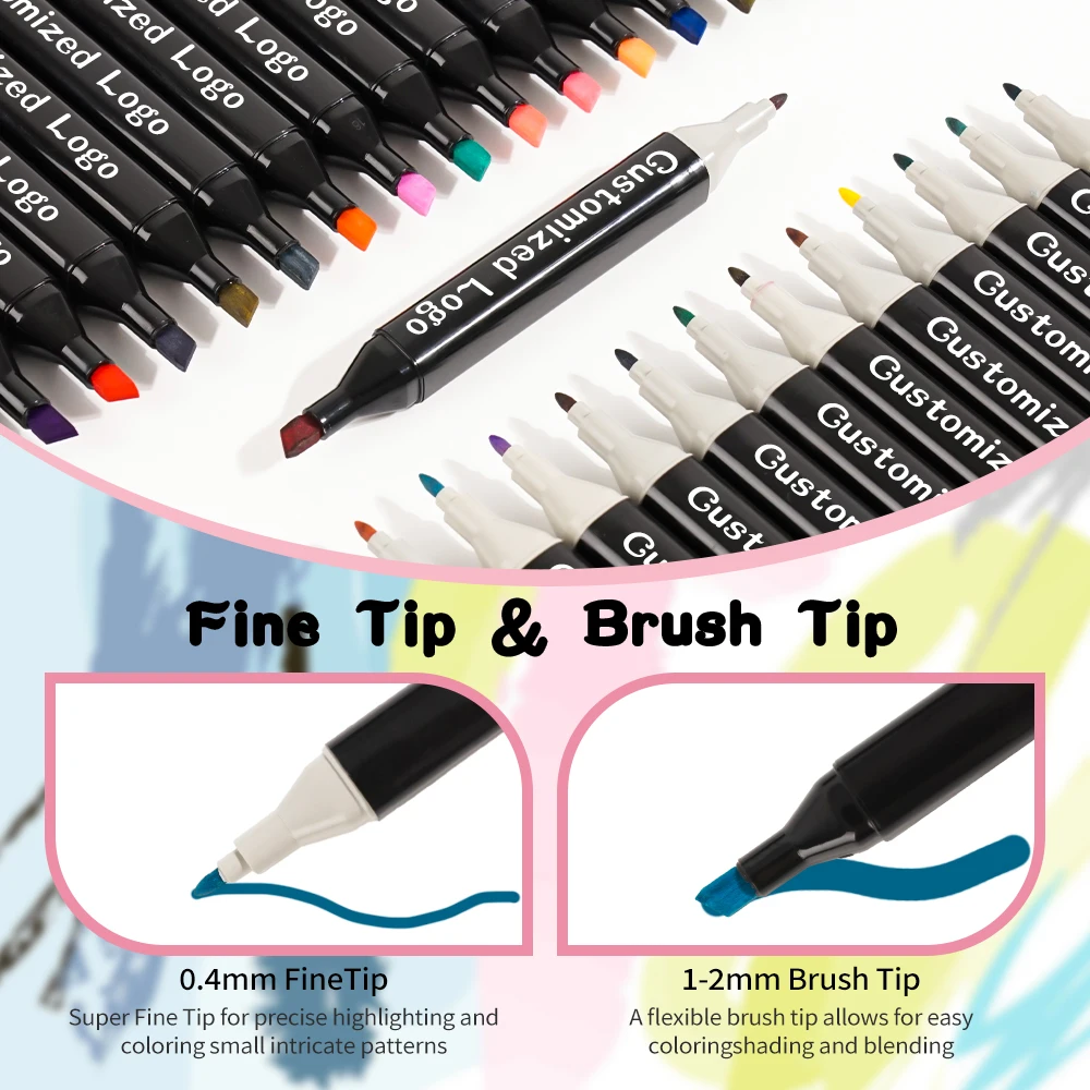Selectable Professional 24-80 Colors In Stock Double Tip Art Coloring ...