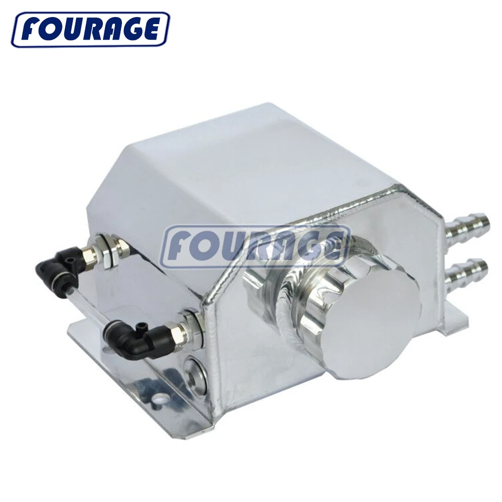 Aluminio 1L Square Oil Catch Can Refrigerante Radiador Desbordamiento ...