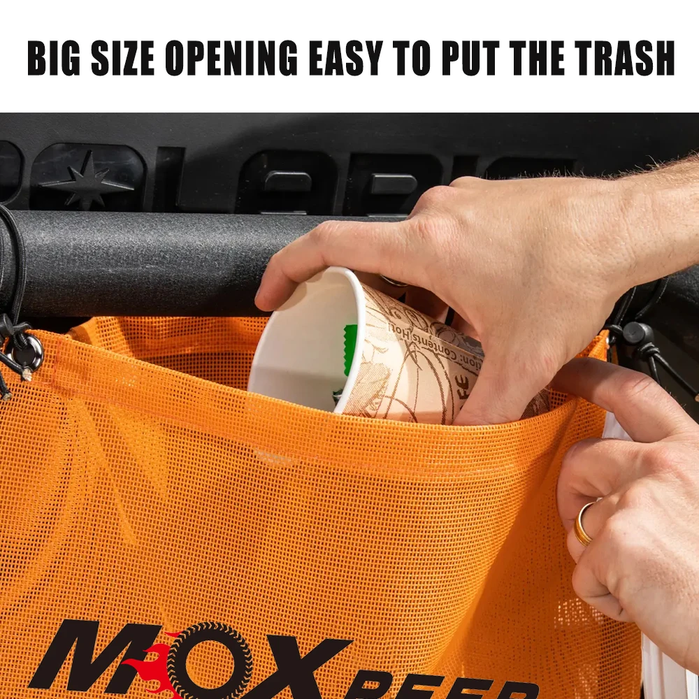 Plastic Mesh UTV Trash Bag Spare Tire Garbage Rubbish Storage Bag with ...