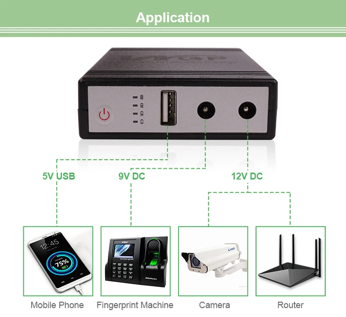 Battery Backup Power Bank 5V 9V 12V Outputs Mini UPS For Fibre Router ...