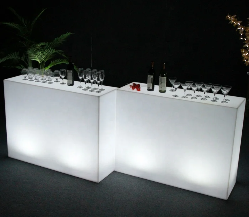 90cm Height Illuminated Straight Banquet Table Light Weight Pub ...