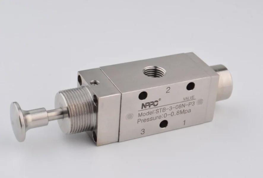 SUS316 STB Series 3-Port NPT1/4 Mechanical Valve Hand-Pulled Pneumatic ...