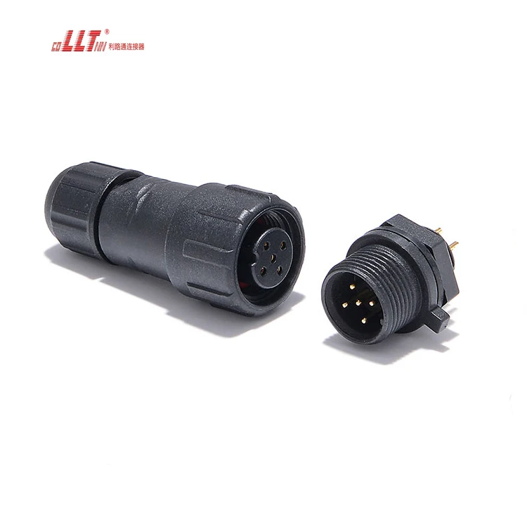 LLT M14 5pin Street Light Panel Connector IP68 Thread Lock Power Panel ...