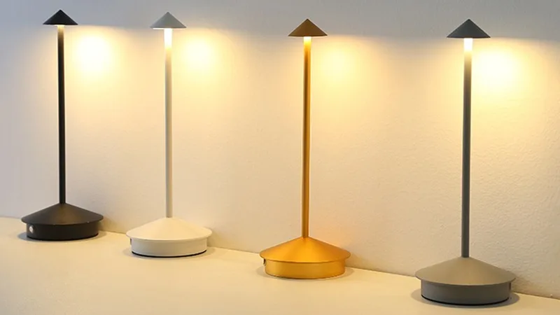 Modern Metal Triangle Led Bar Table Lamp Touch Usb Rechargeable ...