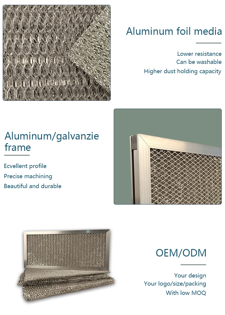 Facture Primary Aluminium Wire Mesh Pre-filter Washable Air Filter Mini ...