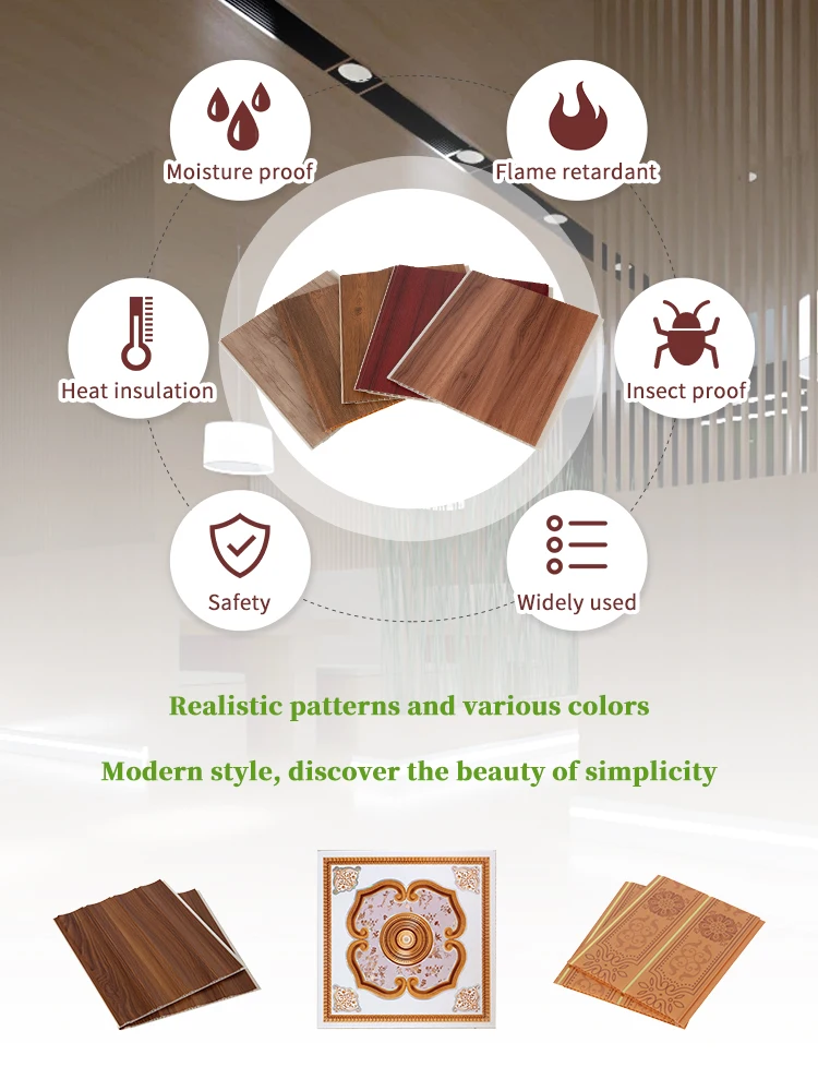 4x8 PVC Ceiling Panels for Indoor Decoration - Waterproof, Fireproof ...