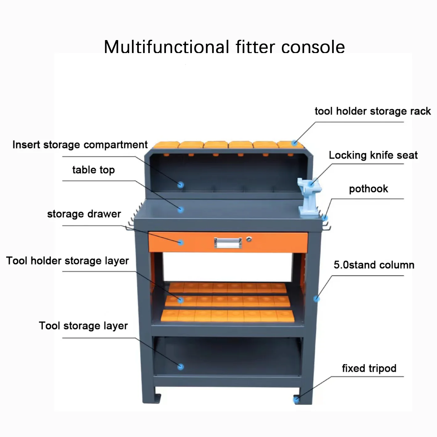 BT30 BT40 BT50 Tool Holder Cart - Mobile & Versatile Storage