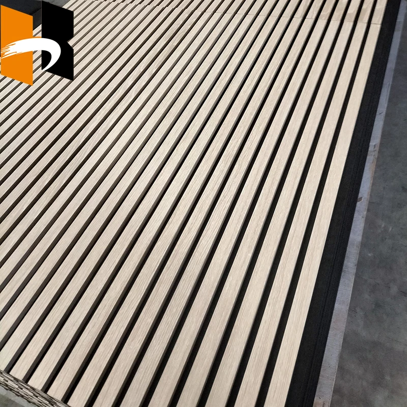 Decorative Interior Soundproof Polyester Fiber Wooden Slat Acoustic ...
