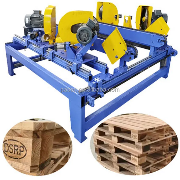Euro Wooden Pallet Corner Chamfering Machine In Pallet Production Line ...
