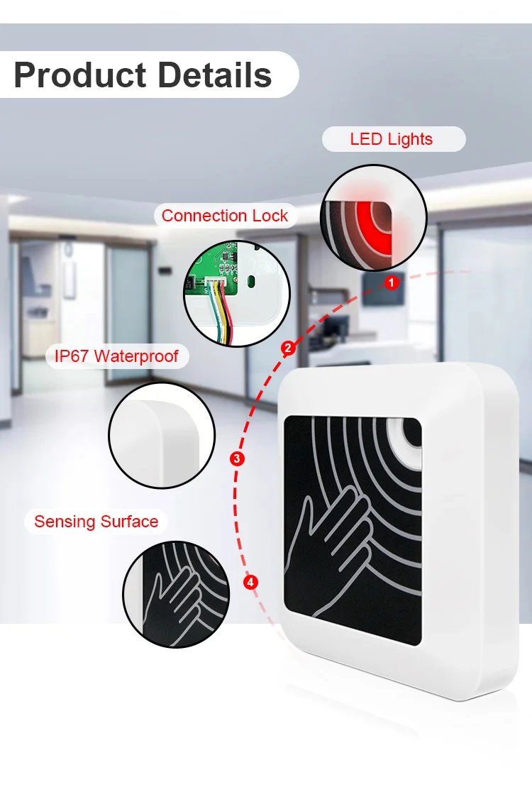 12v Touchless Sensor Exit Button Door Release Switch Ir Contactless ...