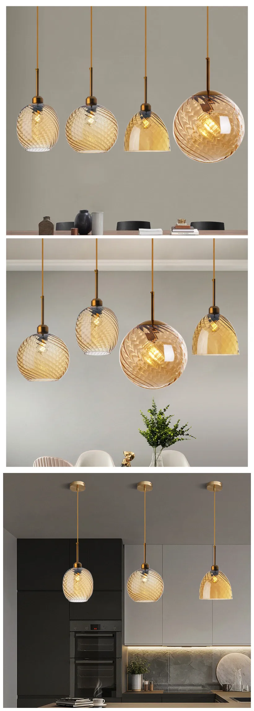 Modern Art Strip Glass Led Pendant Lights Nordic Long Stair Pendant ...