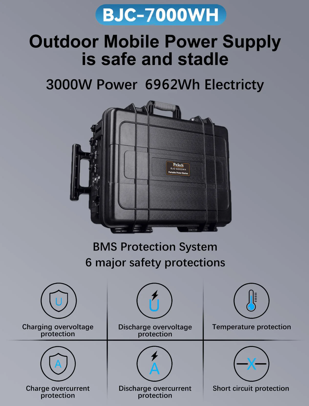 Super Capacity 7000wh Solar Generator With Trolley And Wheels Eu Plug ...