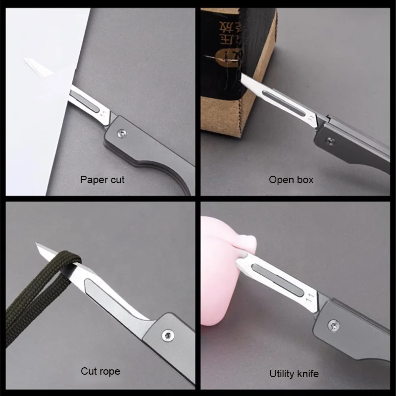 Custom Mini Multi Tool Knives Small Pocket Box Cutter Edc Titanium ...