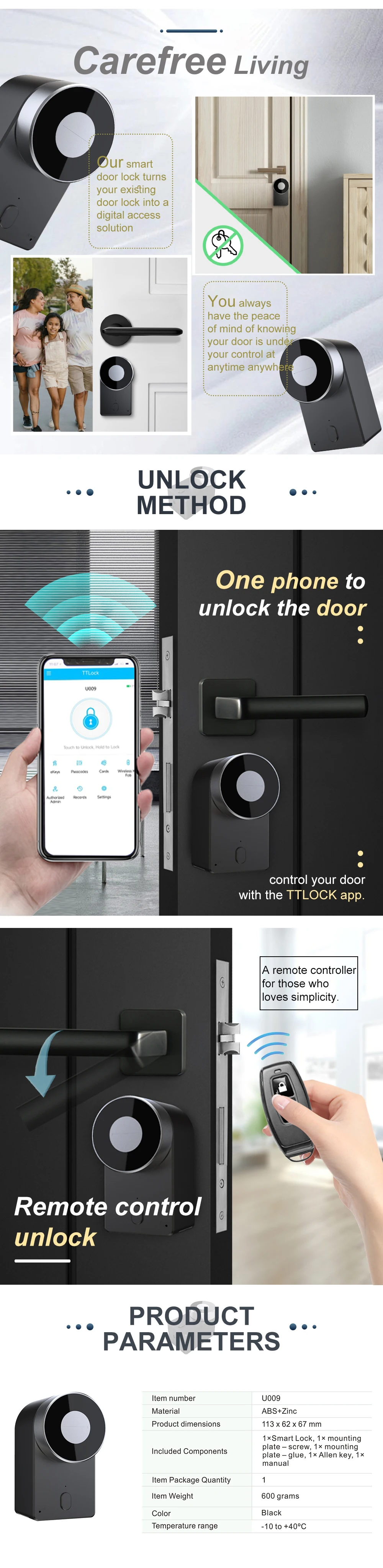 XCD European Ttlock Smart Lock Motor Lock - Secure & Versatile