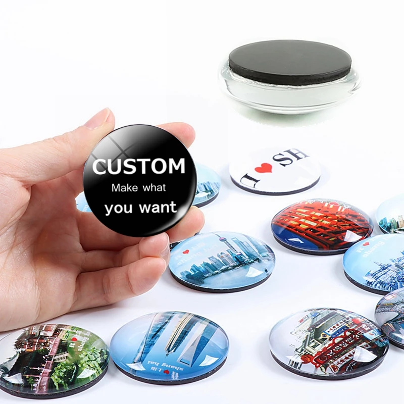 Multiple Shapes Sizes Glass Dome Cabochon Fridge Magnets Travel ...