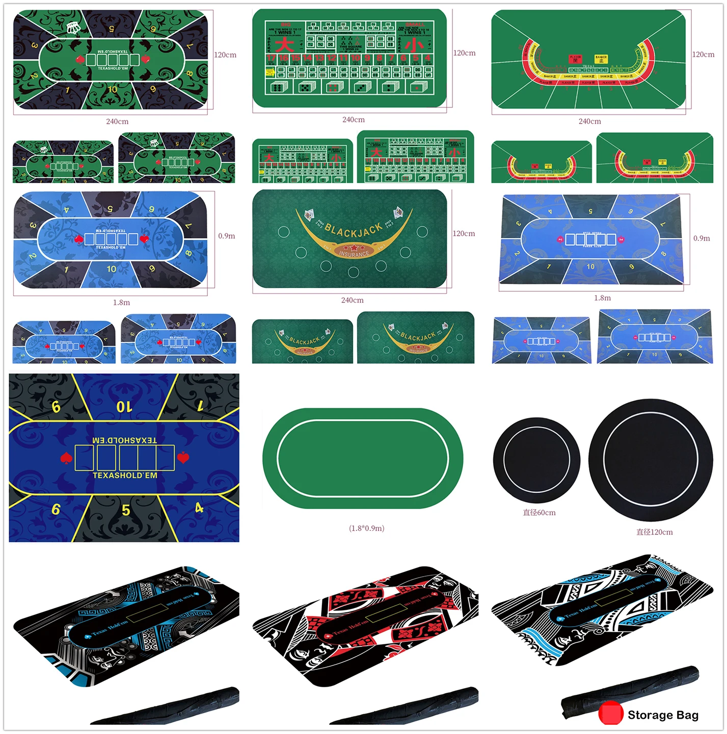 Factory Direct Sales 100% Customized Design Rubber Poker Table Mat ...