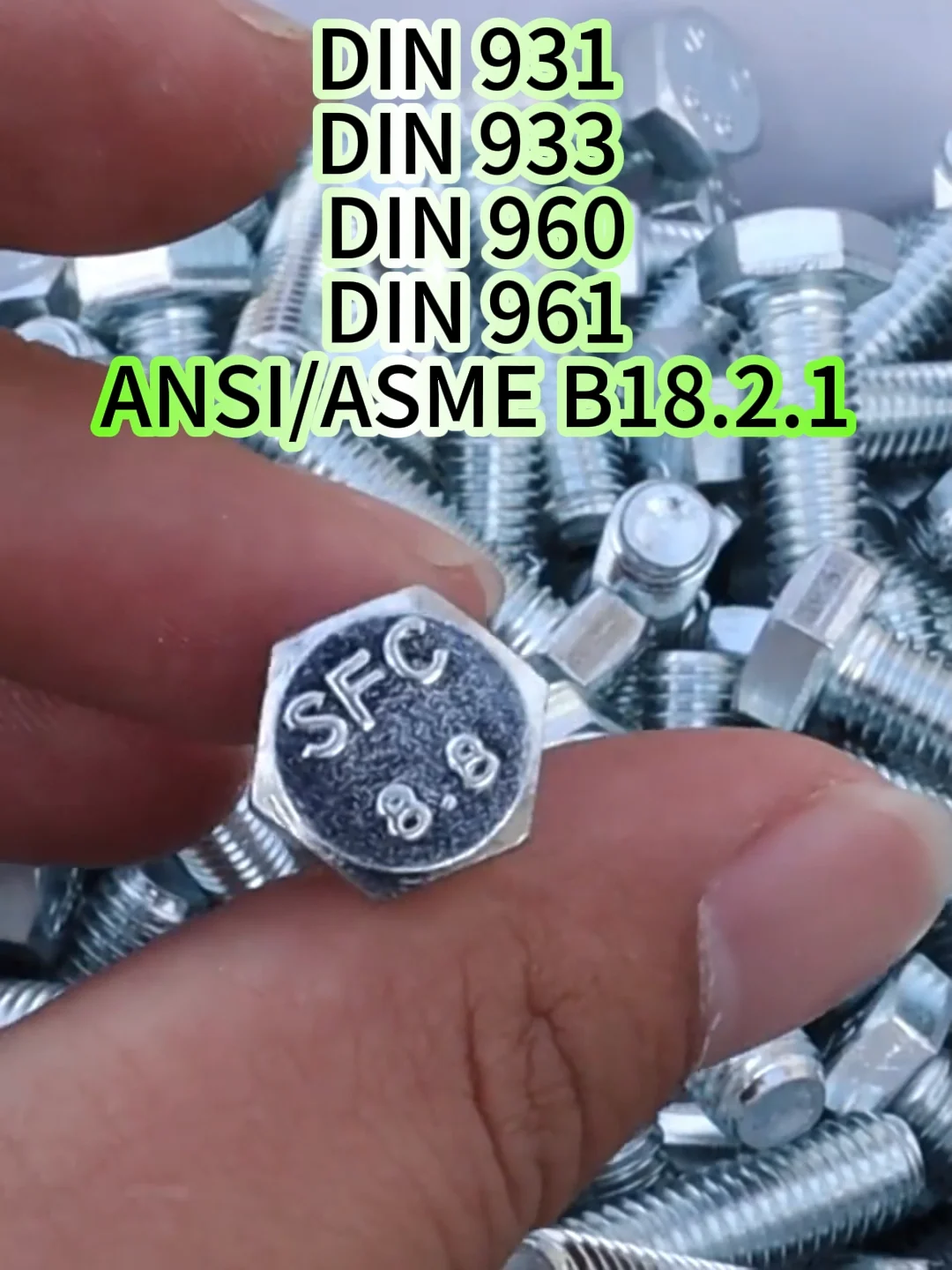 Factory Stock Steel Hex Head Din931 Din933 Hex Bolts 12.9 Grade Bolt ...
