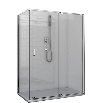 Two Sided Sliding Door Shower Enclosure Right Hand Offset Basic Shower Enclosure Framed Quadrant ...