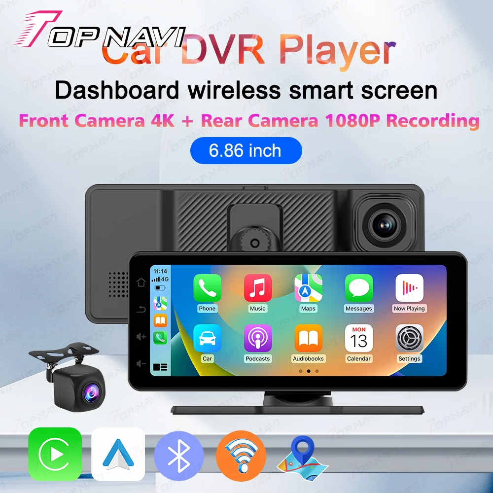 6.86 Inch Black Car Dashboard Dvr Universal Model Dashcam Front Rear ...