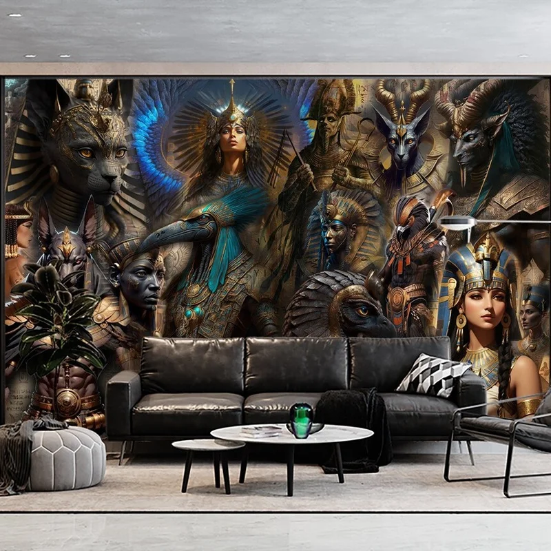 Alibaba.com: Ancient Egyptian Mythical Gods 3D adhesive wall wallpaper ...