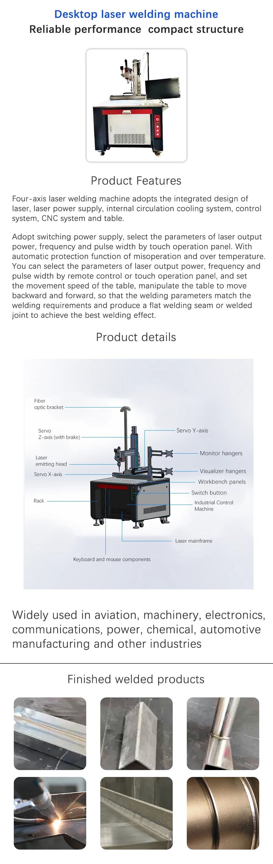 1000w 2000w 4 Axis Automatic Platform Metal Fiber Welder Machines 1500w Laser Welding Laser ...