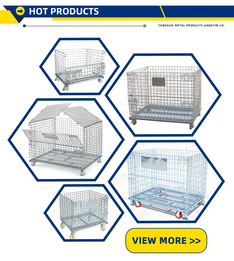Industrial Stackable Steel Wire Mesh Storage Basket Pallet Cage - Buy ...